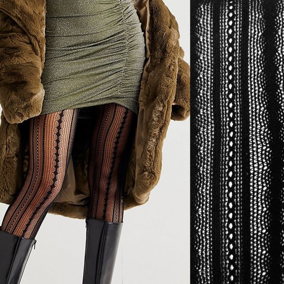Leg Avenue | Accessories | Nwt Jaded Pinstriped Net Tights | Poshmark